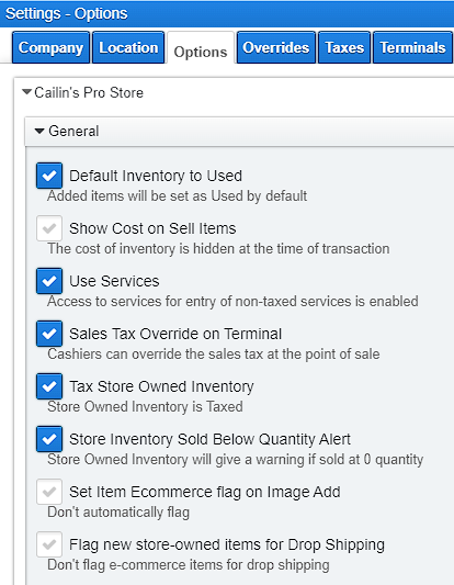 General Settings – SimpleConsign