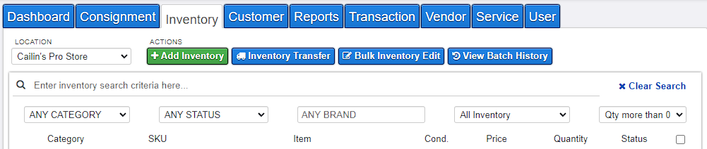 Add Store Owned Inventory – SimpleConsign