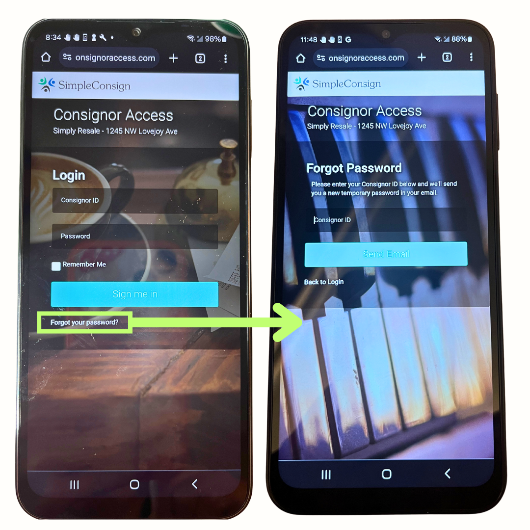 Consignor Access Mobile Login – SimpleConsign