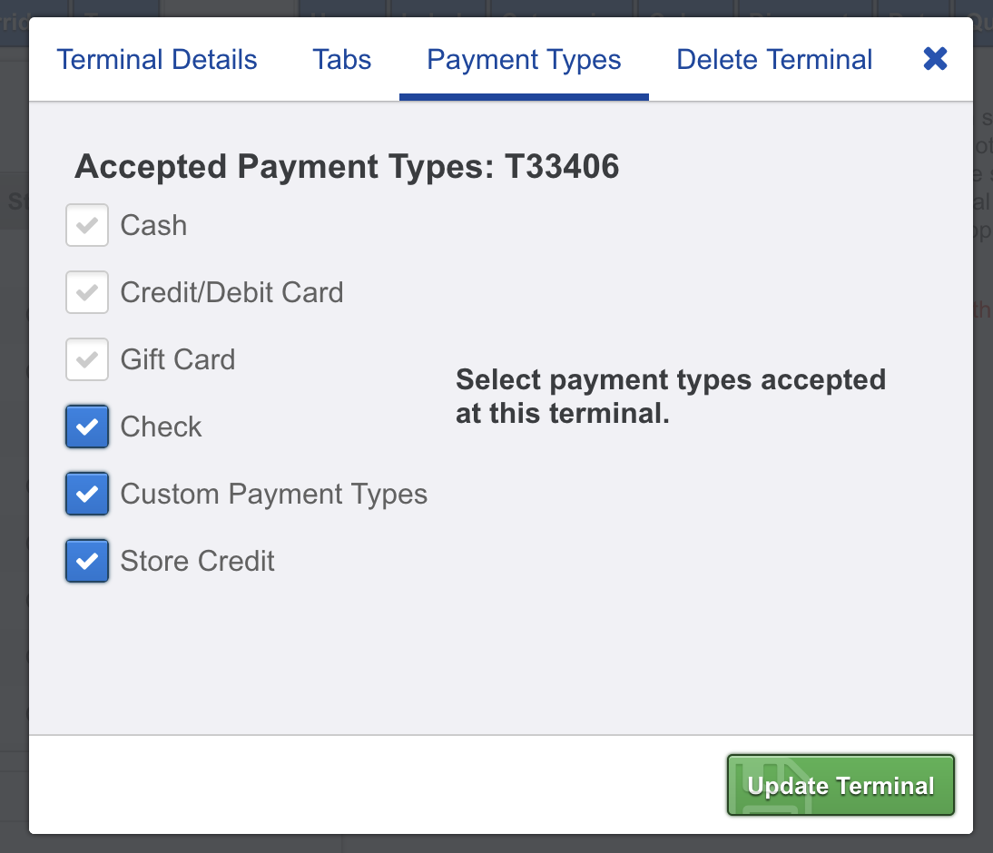 Edit a Terminal – SimpleConsign